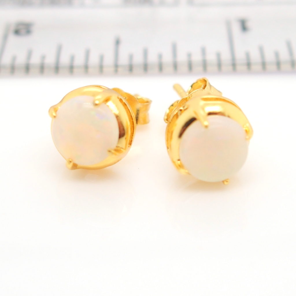 Solid White Opal Earrings | Opals Down Under