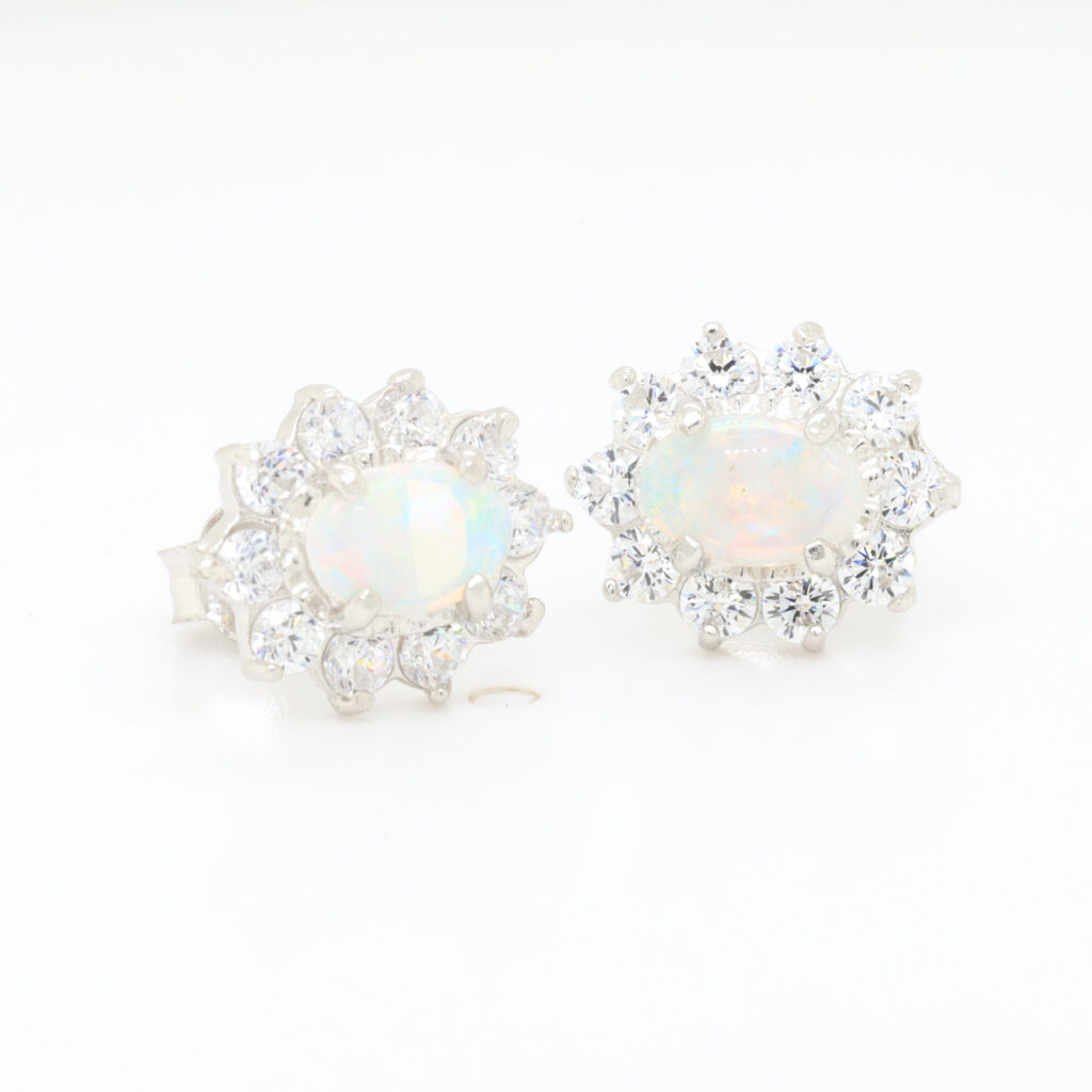 Solid White Opal Earrings | Opals Down Under