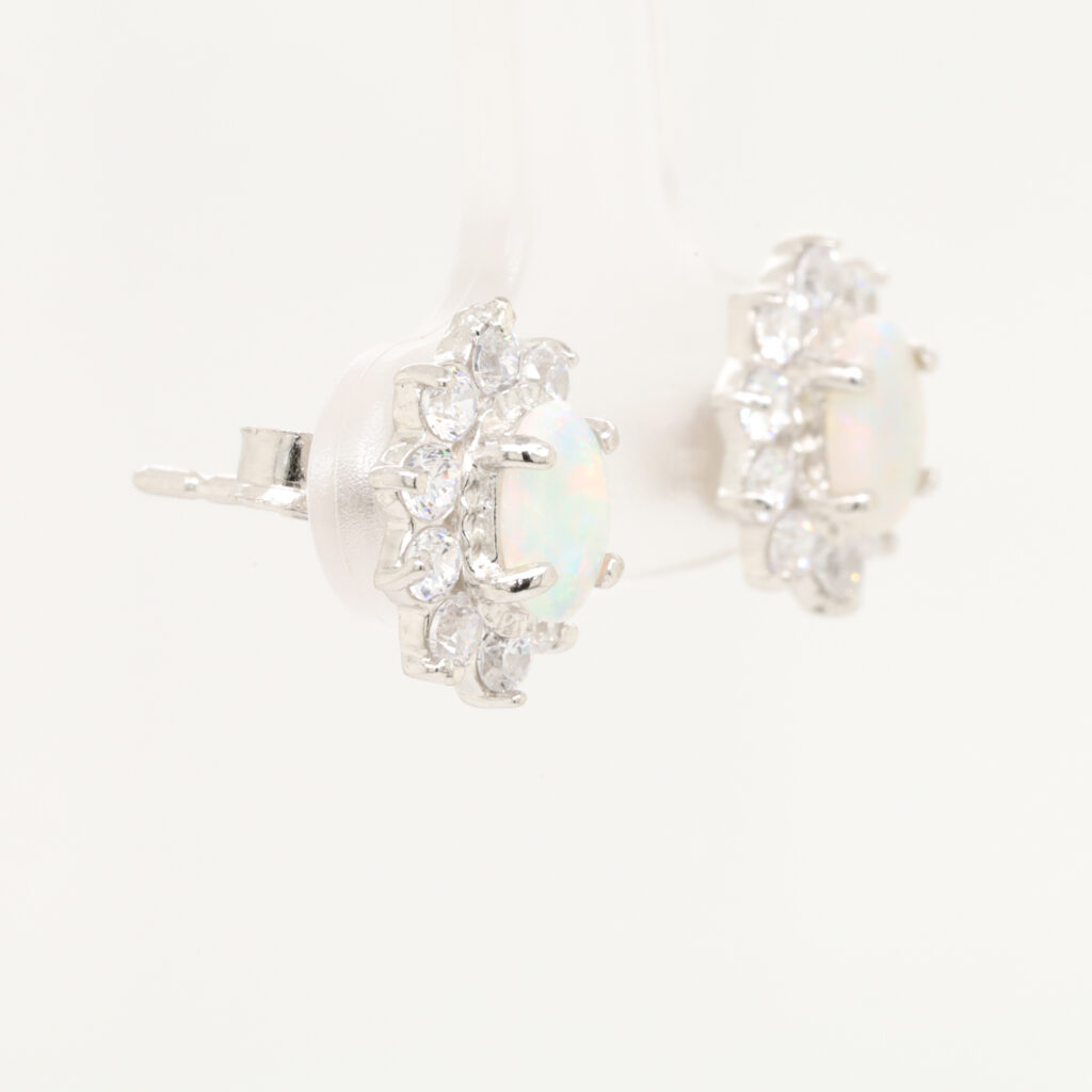 Solid White Opal Earrings | Opals Down Under