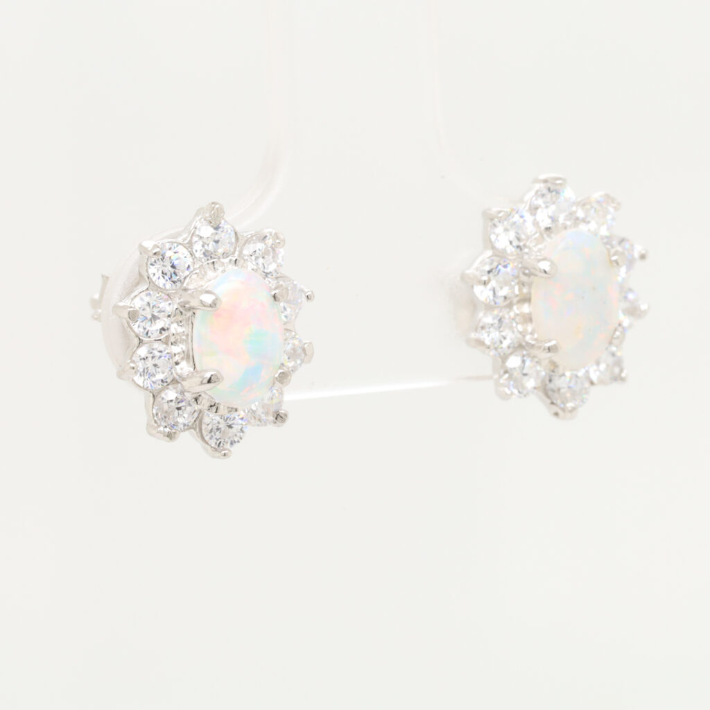 Solid White Opal Earrings | Opals Down Under