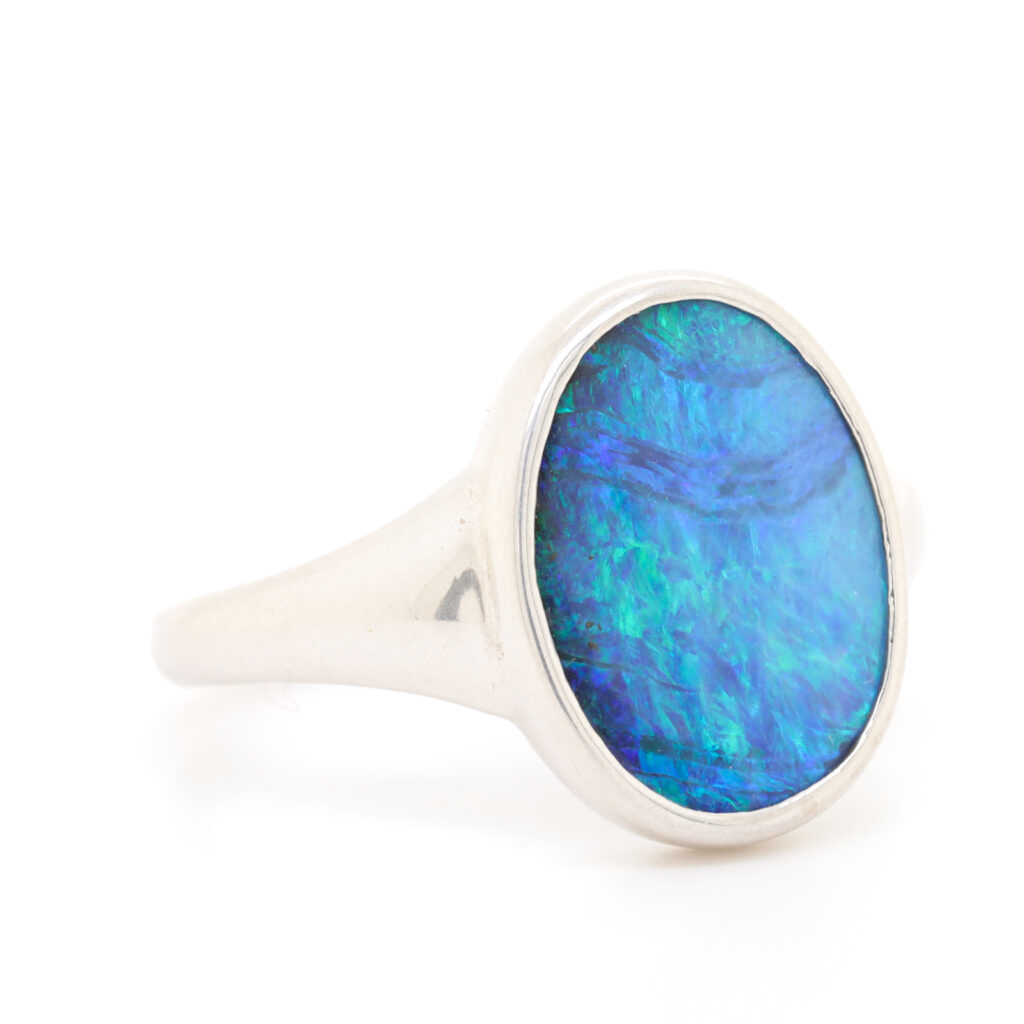 Solid Boulder Opal Ring | Opals Down Under