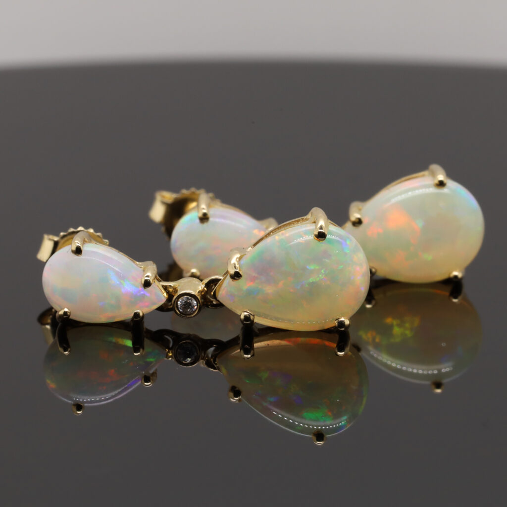 Solid Crystal Opal Earrings | Opals Down Under