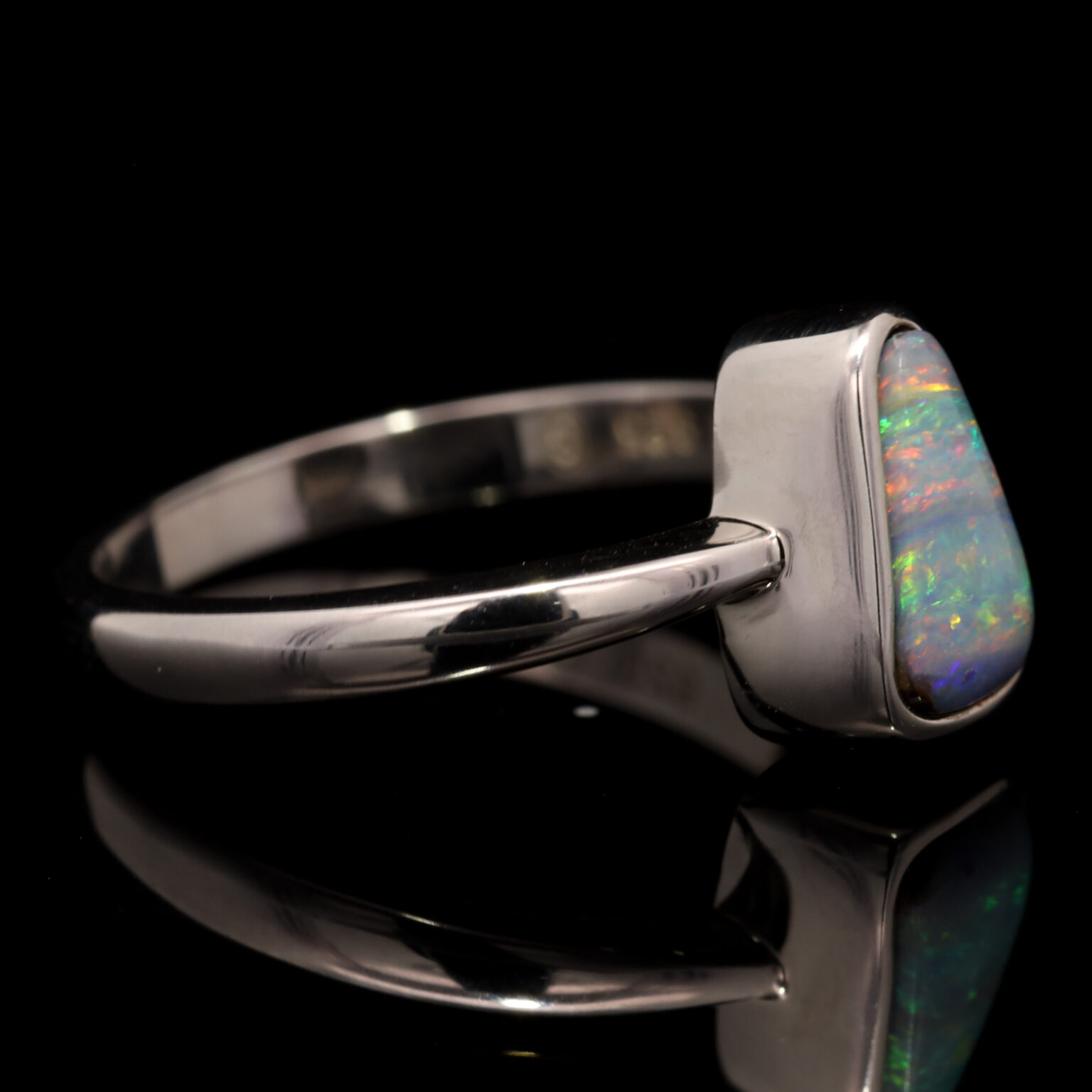 Solid Boulder Opal Ring | Opals Down Under