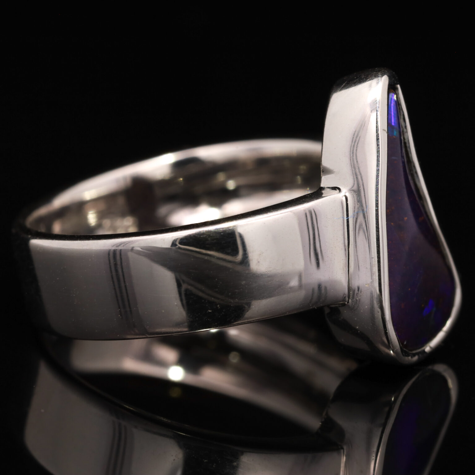 Solid Boulder Opal Ring | Opals Down Under