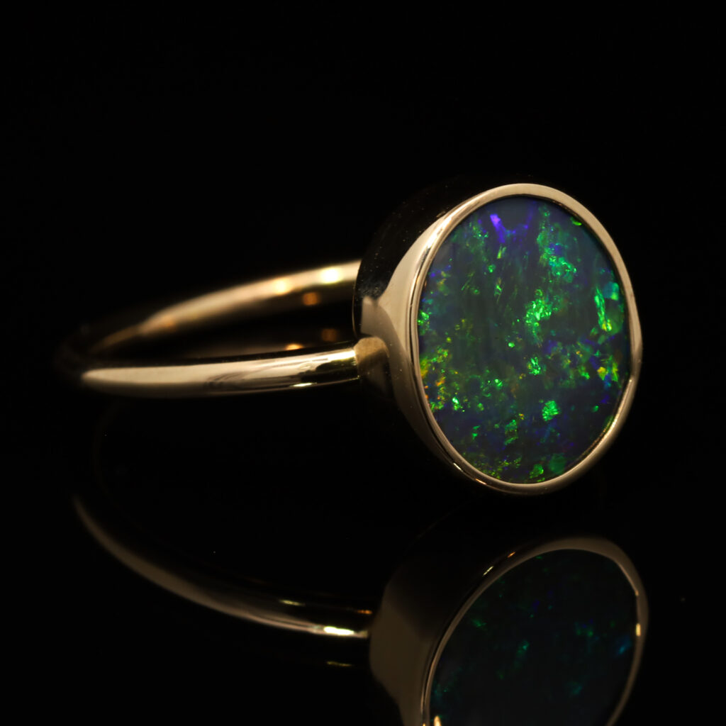 Solid Black Opal Ring | Opals Down Under