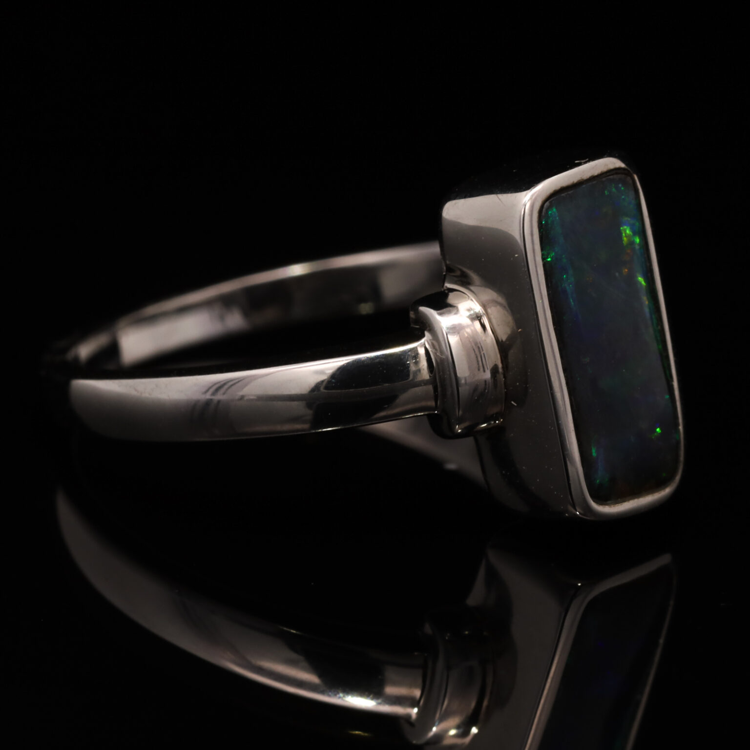 Solid Black Opal Ring | Opals Down Under