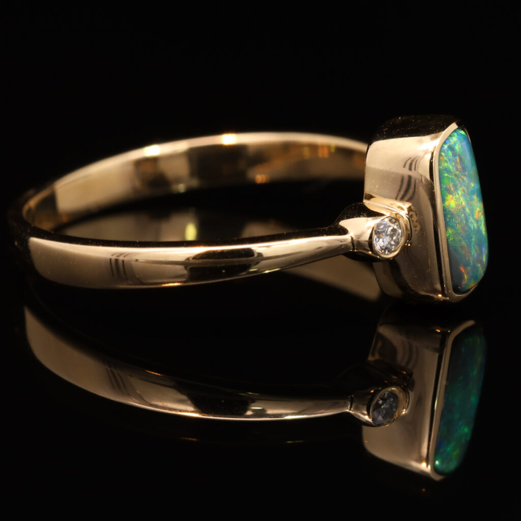 Solid Black Opal Ring | Opals Down Under
