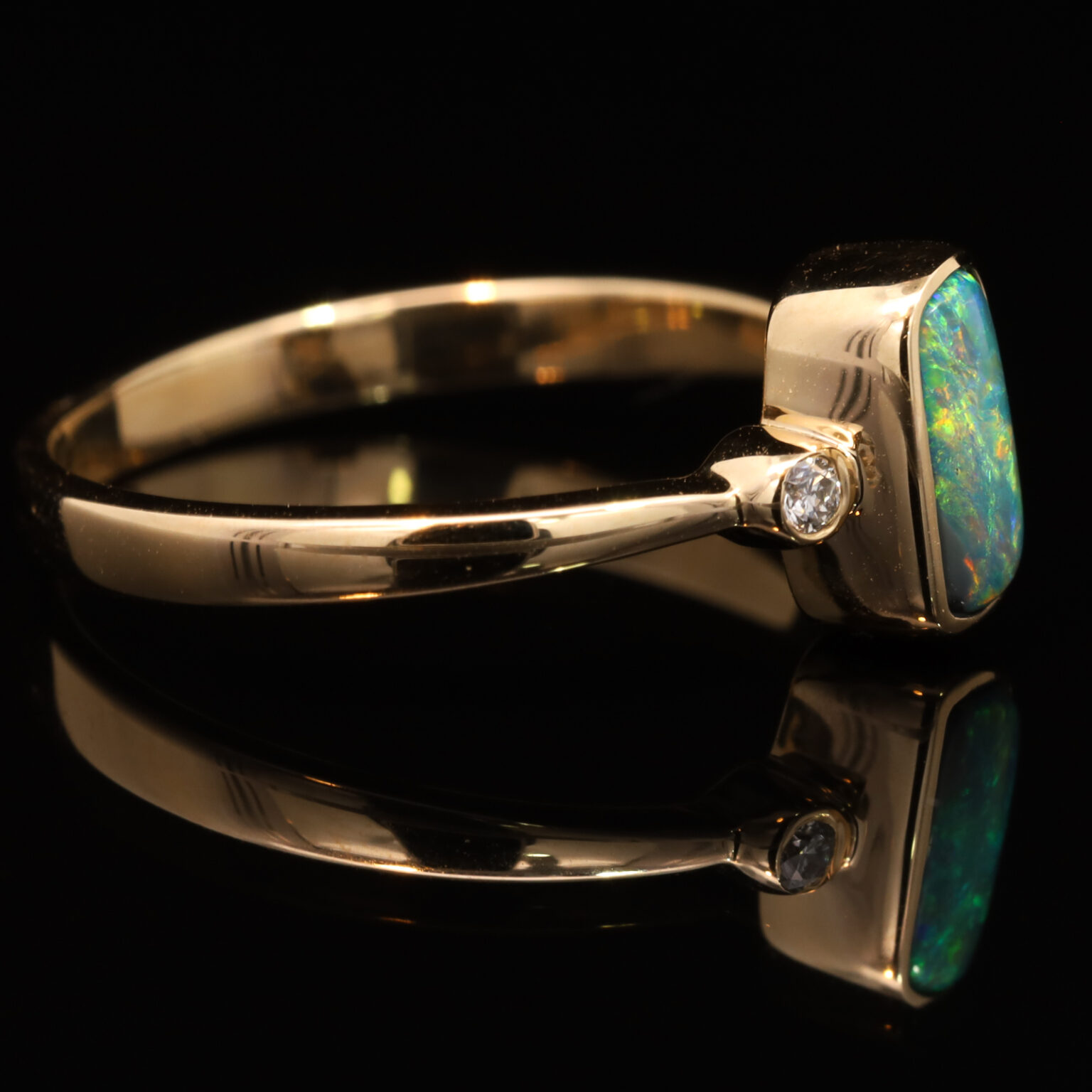 Solid Black Opal Ring | Opals Down Under