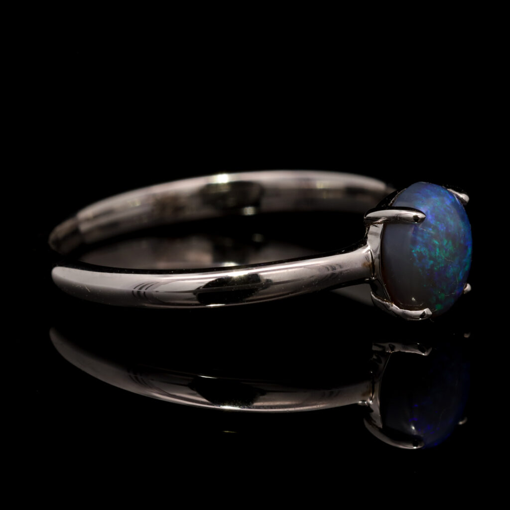 Solid Black Opal Ring | Opals Down Under