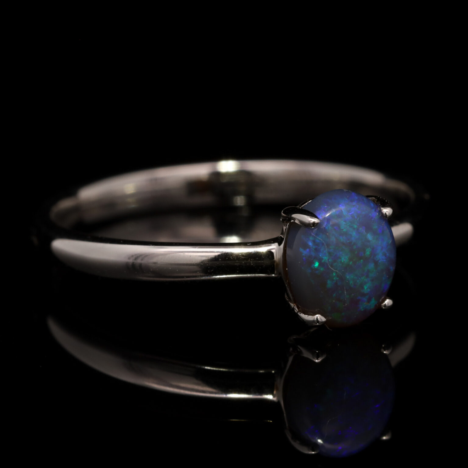 Solid Black Opal Ring | Opals Down Under