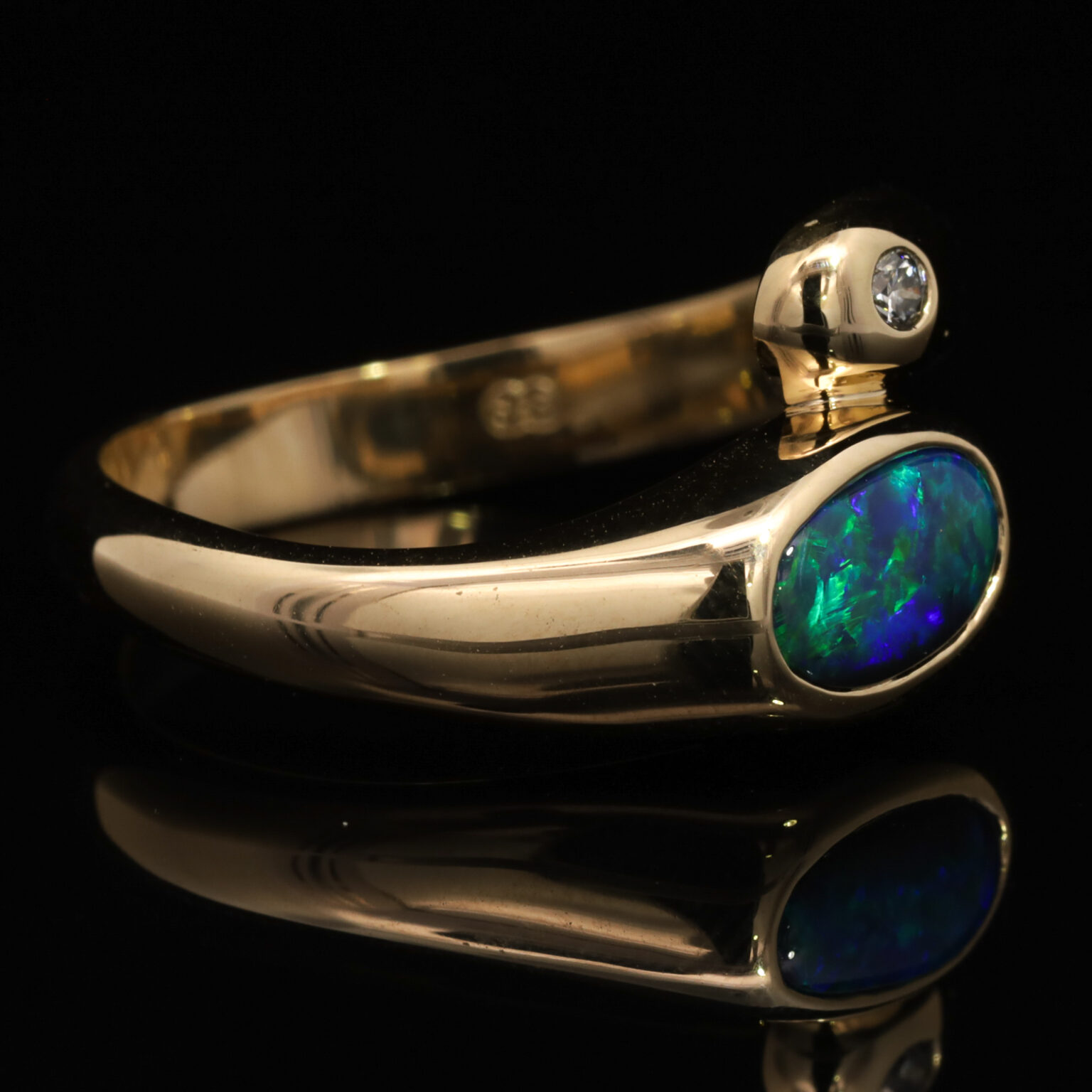 Solid Black Opal Ring | Opals Down Under