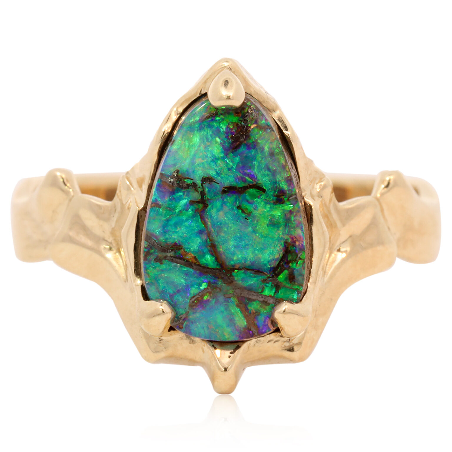Solid Boulder Opal Ring | Opals Down Under